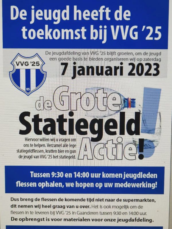De grote statiegeld actie 7 januari 2023! – VVG ’25